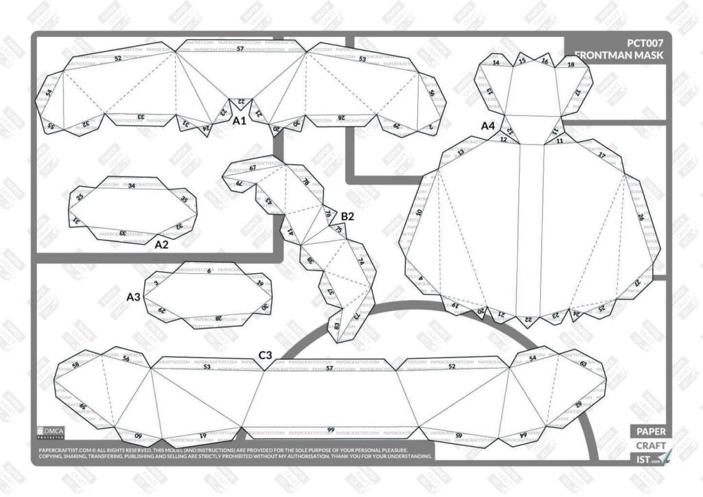 FRONTMAN MASK - PAPERCRAFTIST
