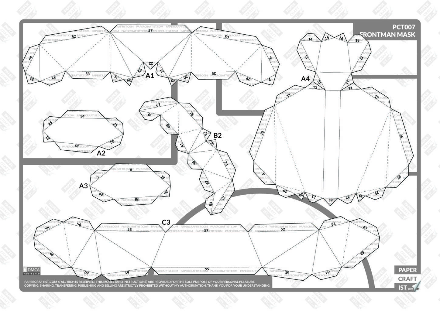 FRONTMAN MASK - PAPERCRAFTIST